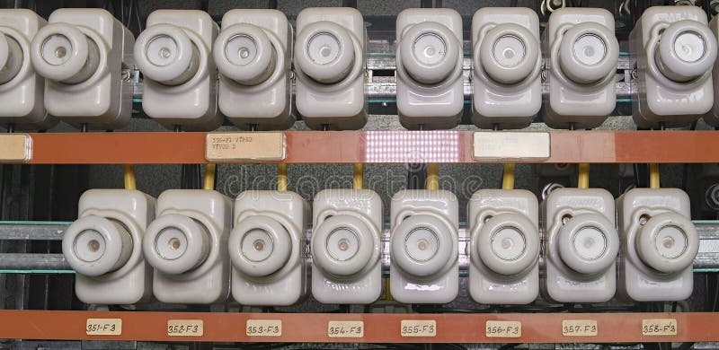 An Old Fuse Box with Cables and Contactors. Old Electrical Panel ...