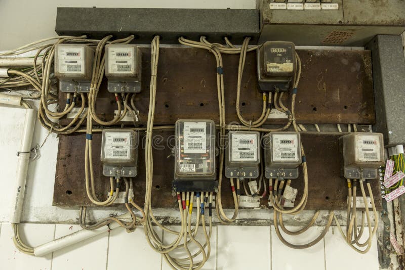 Old Electrical Installation Editorial Photography - Image of meters ...