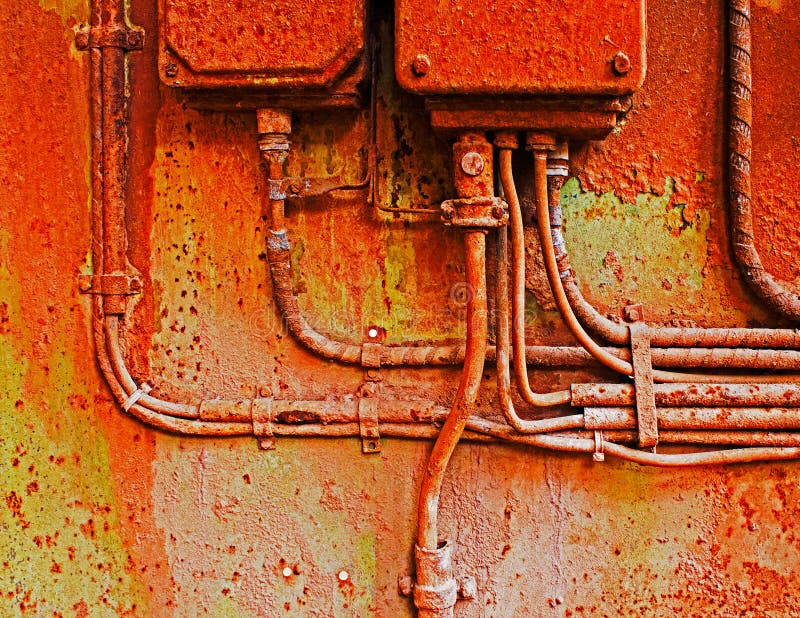 Old Electrical Panel on Iron Wall Stock Image - Image of electrical ...