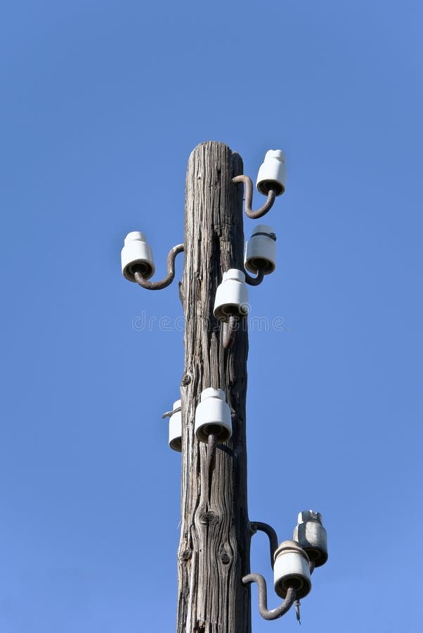 Electrical Pole Buck Arm Type Stock Image - Image of suspension, post ...