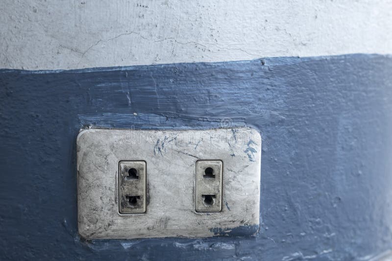 Old Electrical Power Socket Plug Outlet Stock Image - Image of ...