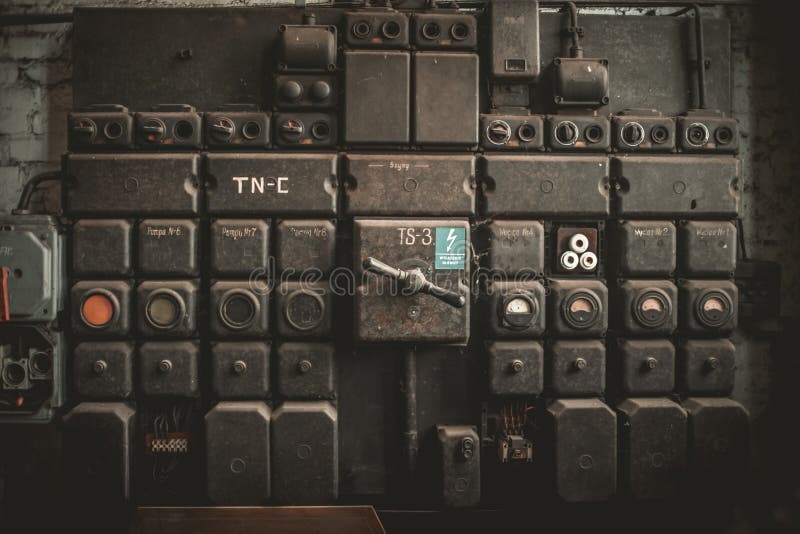 Old Electrical Switchboard in an Abandoned Boiler Room Stock Photo ...