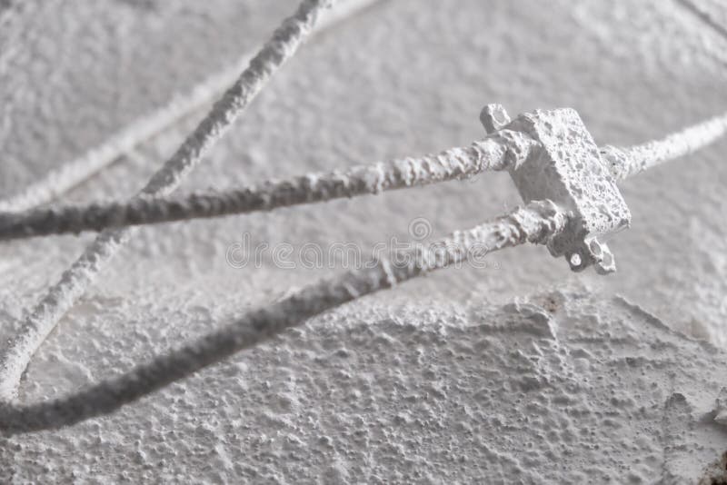 Old Electrical Wiring Painted with White Paint Stock Photo - Image of ...