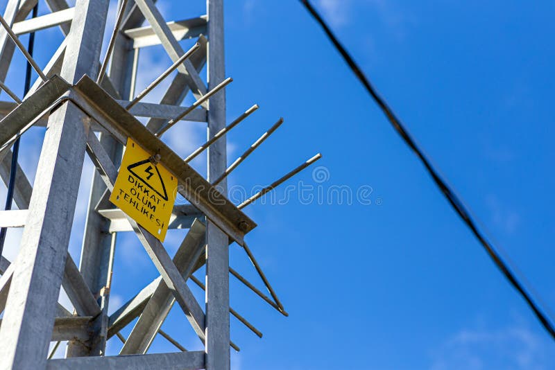 Old Electricity Pole and Blue Sky in Turkey Stock Photo - Image of ...