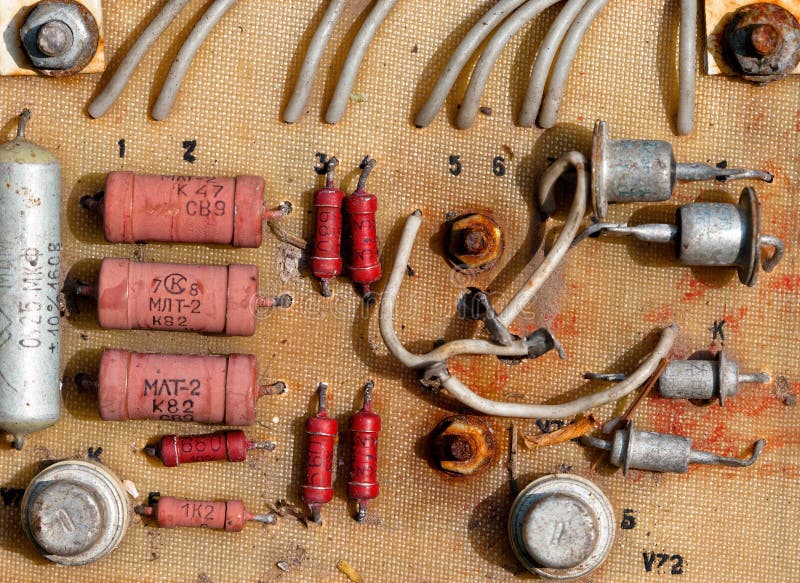 Old electronic circuit stock image. Image of components - 19799673