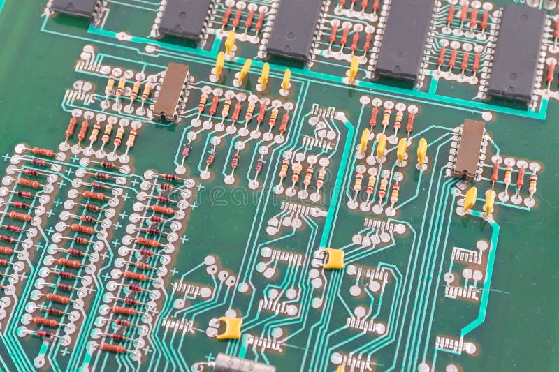 Old Electronic Circuit Board Stock Photo - Image of circuit, capacitor ...