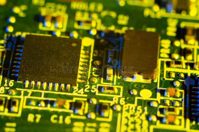 Old Electronic Circuit Board Close Up in Macro Shot Stock Image - Image ...
