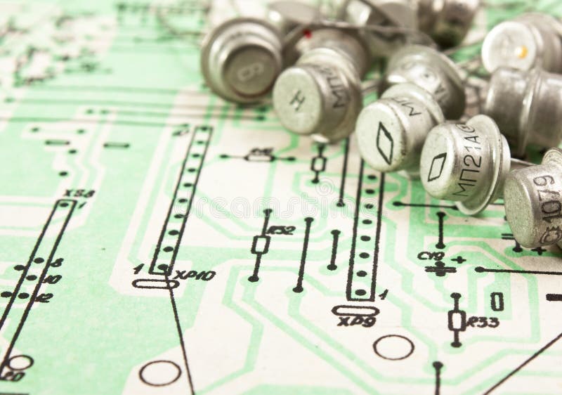 Old electronic components stock image. Image of device - 17723879
