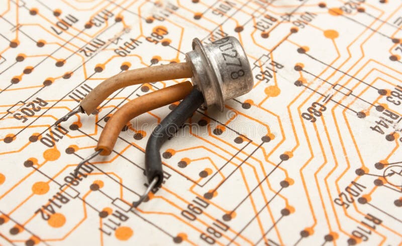Old electronic components stock image. Image of drawing - 52790045