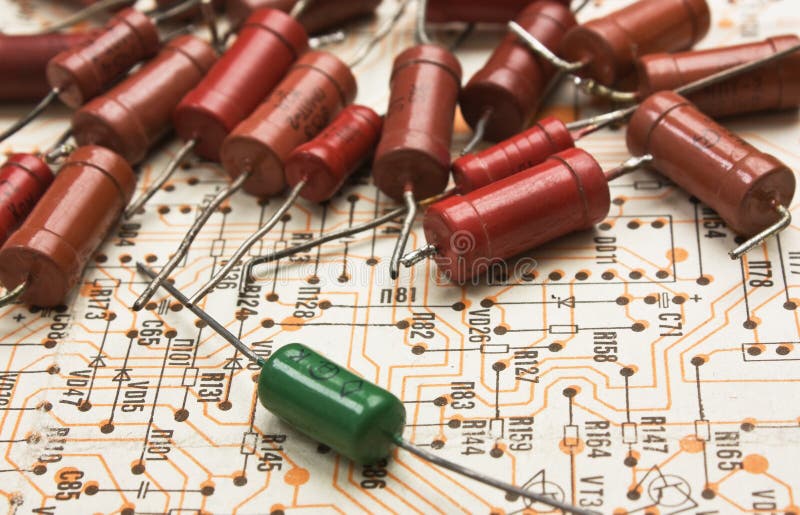 Old electronic components stock image. Image of components - 124500897