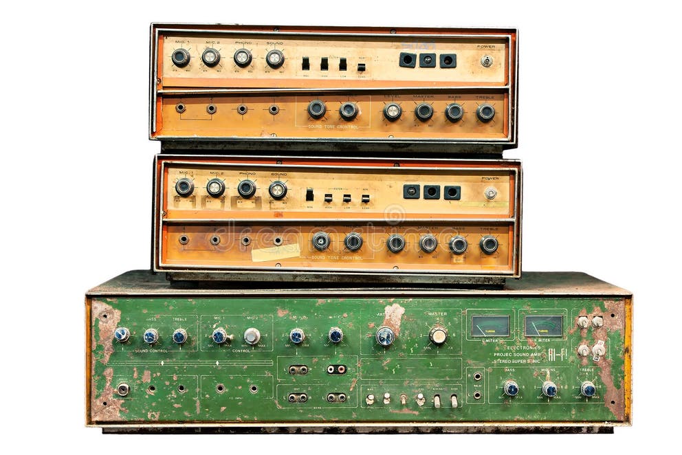 Old electronic control stock photo. Image of audio, retro - 20608780