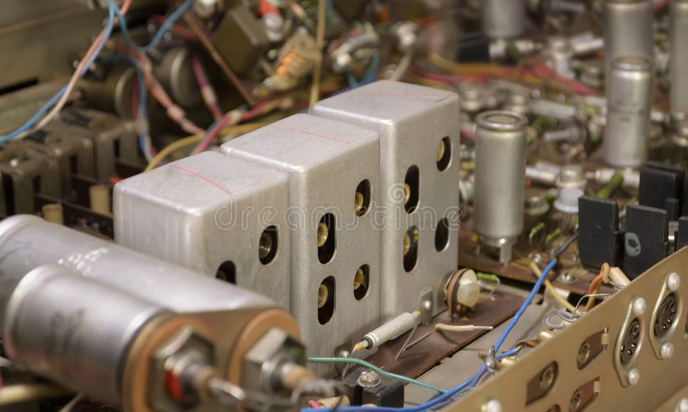 Old Electronic Device Radio Receiver Inside Stock Image - Image of ...