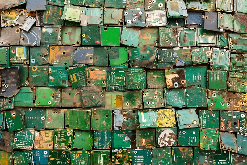 Old Electronic Devices, Chipsets. E Waste and Recycling Concept Stock ...
