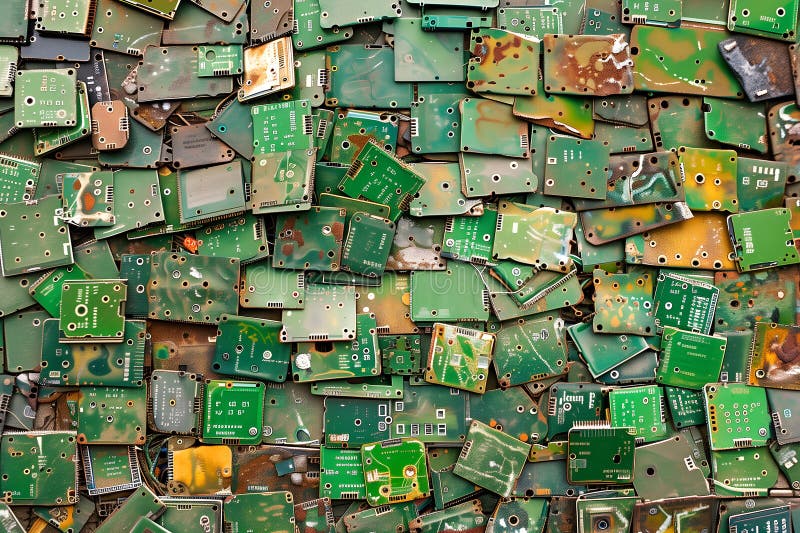 Old Electronic Devices, Chipsets. E Waste and Recycling Concept Stock ...