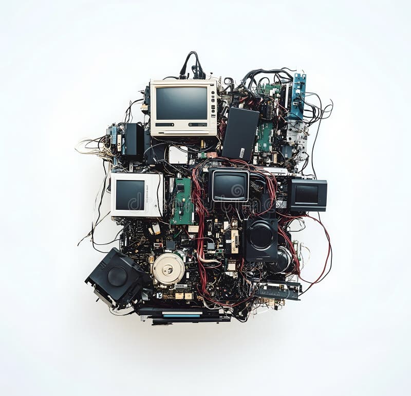 Old Electronic Devices. E Waste and Recycling Concept Stock Photo ...