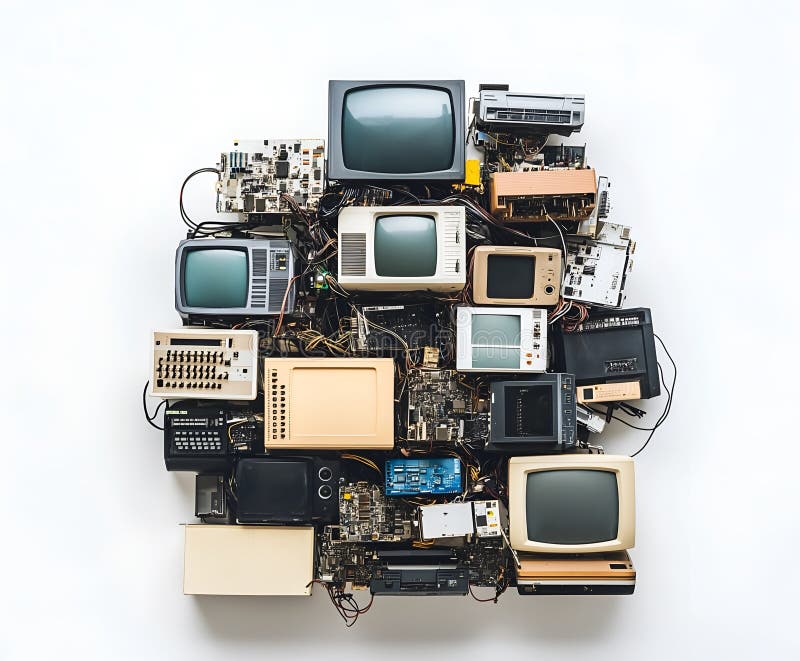 Old Electronic Devices. E Waste and Recycling Concept Stock Image ...