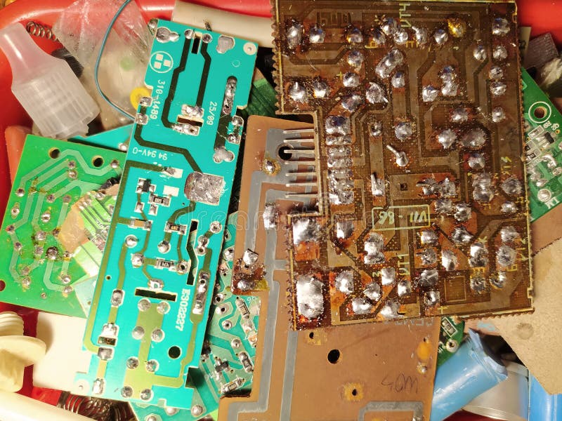 Old Electronic Technology. Circuit Board, Component Computer Industry ...