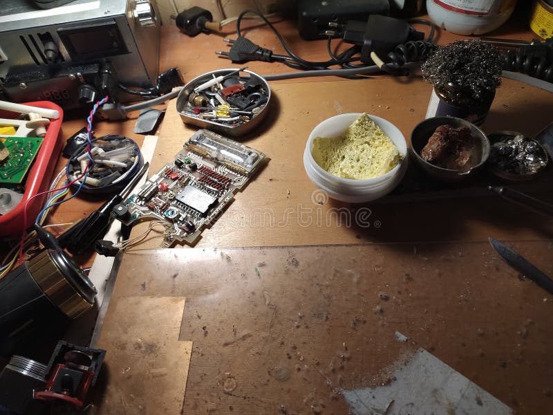 Old Electronic Technology. Circuit Board, Component Computer Industry ...