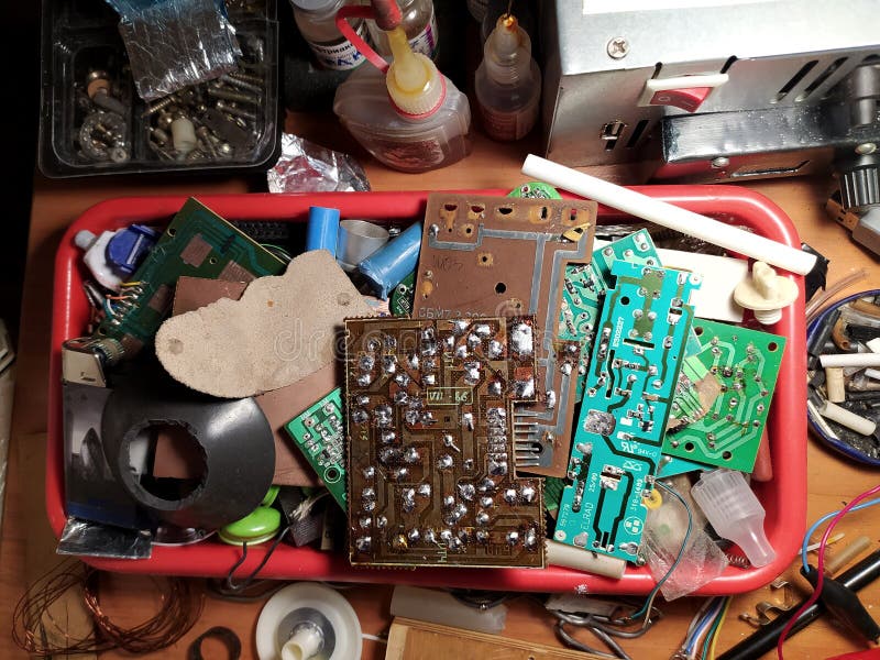 Old Electronic Technology. Circuit Board, Component Computer Industry ...