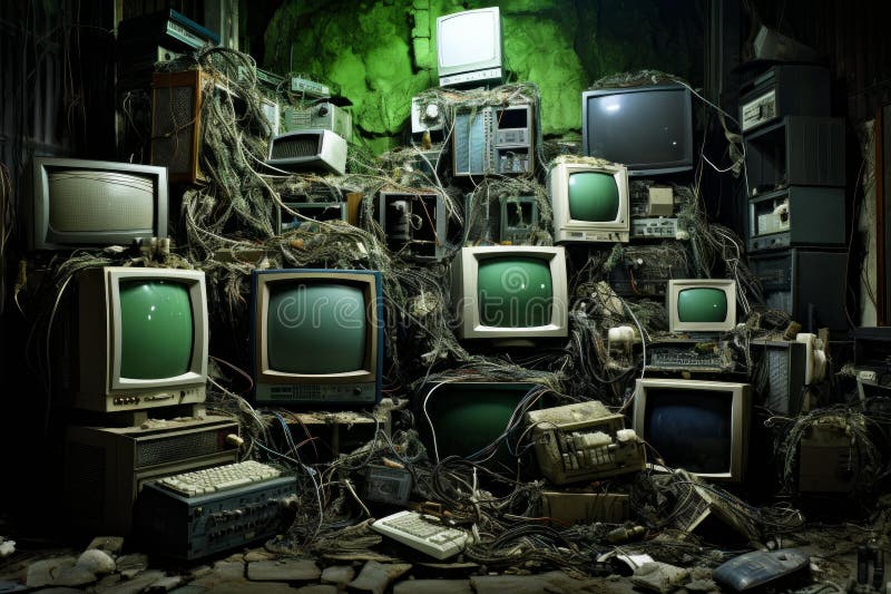 Old Electronic Waste. Generate Ai Stock Image - Image of digital ...