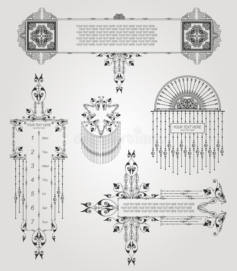 Old Elements Vintage Banner Set Stock Vector - Illustration of page ...