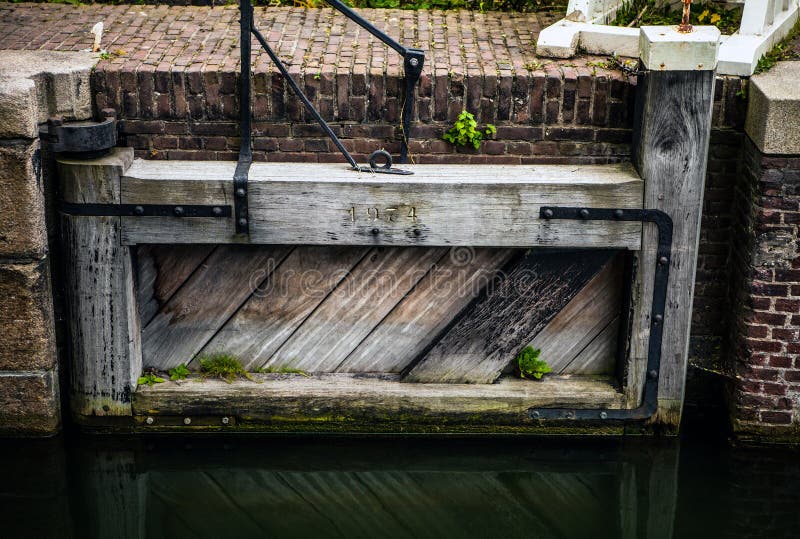 Old Elements of Water Channel System. Netherlands Stock Photo - Image ...