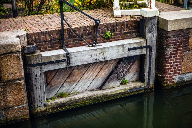 Old Elements of Water Channel System. Netherlands Stock Image - Image ...