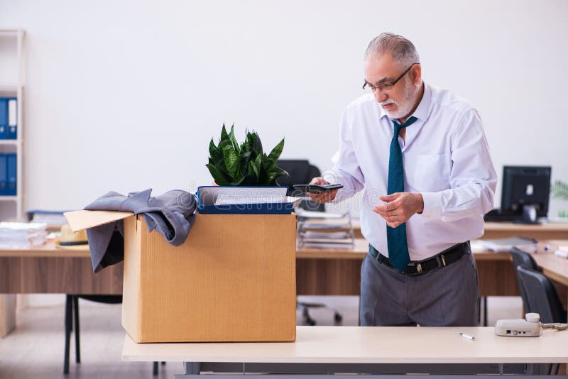 Old Male Employee Being Fired from His Work Stock Photo - Image of ...