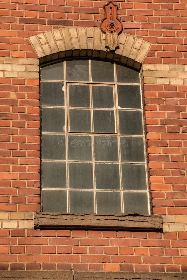 Old Empty Brick House Factory with Dark Windows Stock Image - Image of ...
