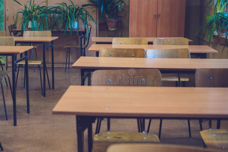 Old Empty Class Lesson at School in Poland Stock Photo - Image of ...