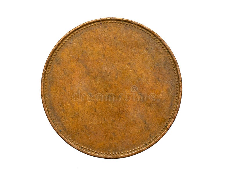 Old Empty Copper Coin on a White Isolated Background Stock Photo ...