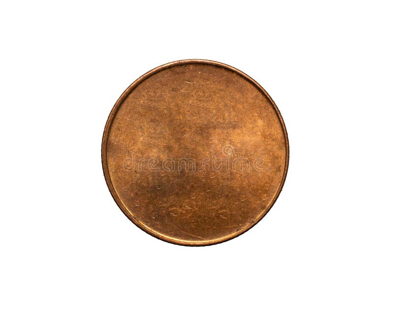 Old Empty Copper Coin on a White Isolated Background Stock Image ...
