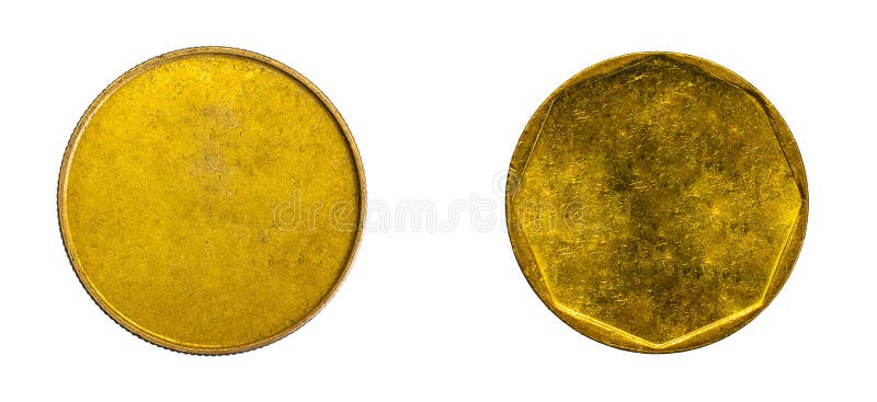 Old Empty Gold, Silver Coin on a White Isolated Background Stock Image ...