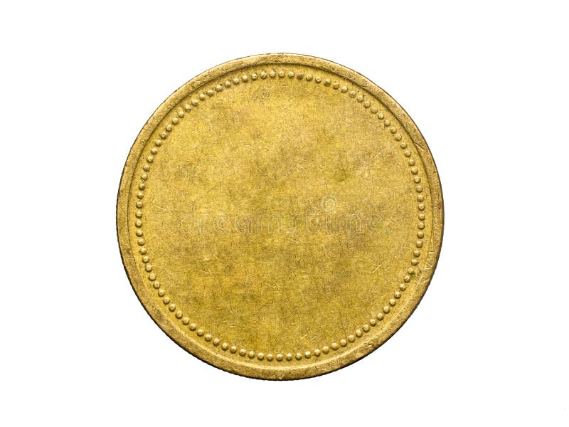 Old Empty Gold Coin on White Isolated Background Stock Image - Image of ...