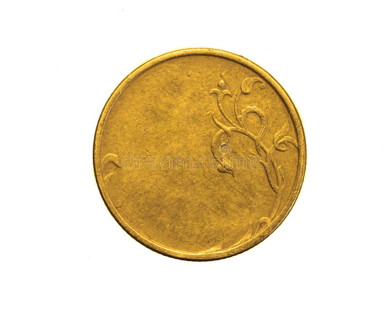 Old Empty Gold Coin on White Isolated Background Stock Photo - Image of ...