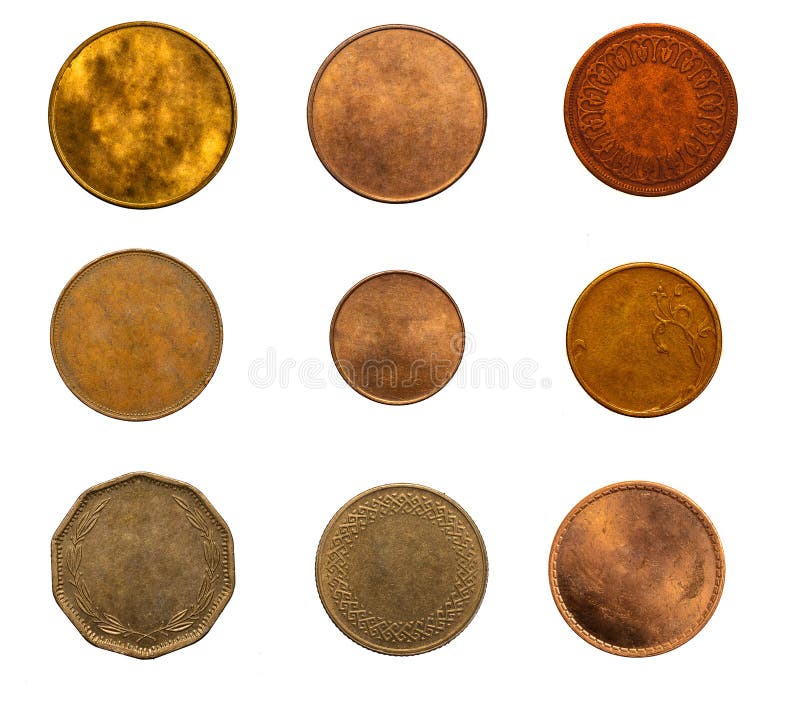 Old Empty Gold, Silver Coin on a White Isolated Background Stock Image ...