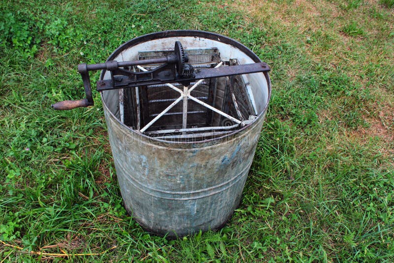 Honey Centrifuge, Old Hand-made Honey Extractor. Stock Image - Image of ...