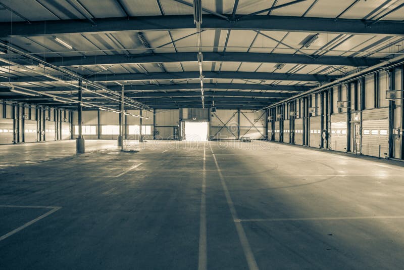 Old and Empty Industry Hall Stock Photo - Image of store, building ...