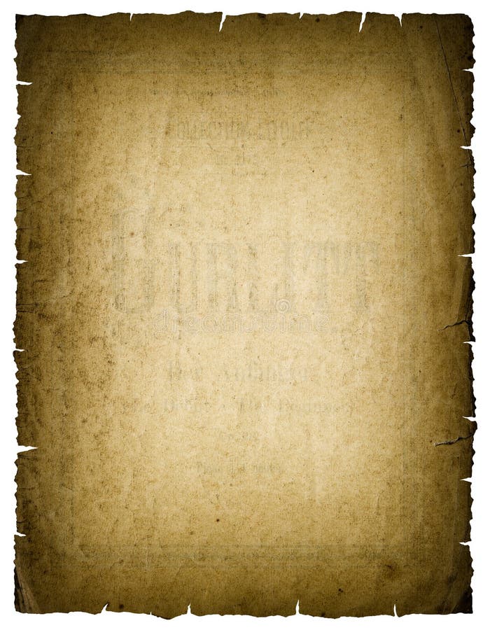 Old Grungy Empty Paper Sheet Isolated Stock Photo - Image of poster ...