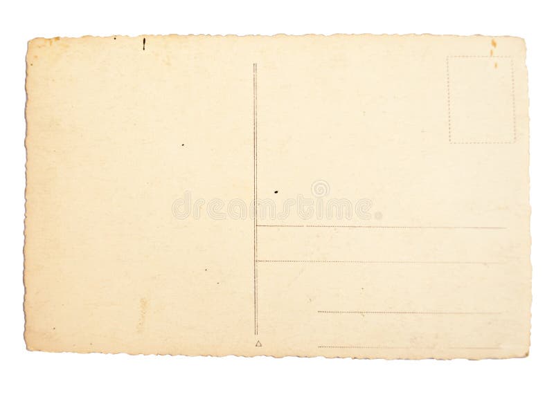 Old Empty Post Card Scanned with High Resolution Stock Photo - Image of ...