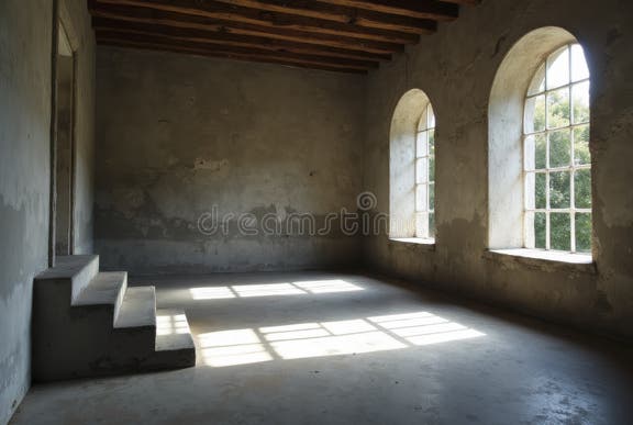Old, Empty Room with Natural Light, AI-generated Stock Illustration ...