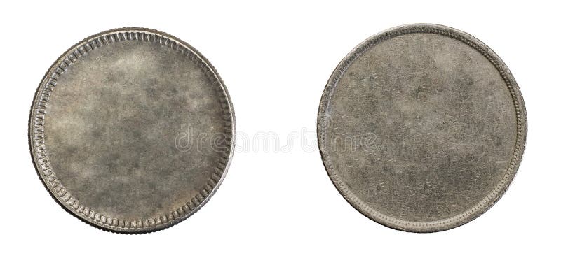 Old Empty Silver, Gold Coin on a Transparent Isolated Background. Stock ...