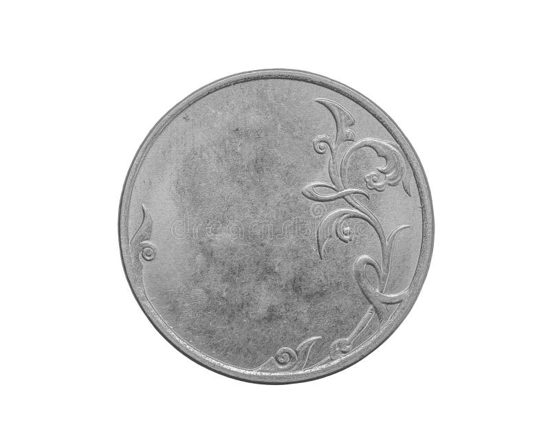 Old Empty Silver Coin on White Isolated Background Stock Image - Image ...
