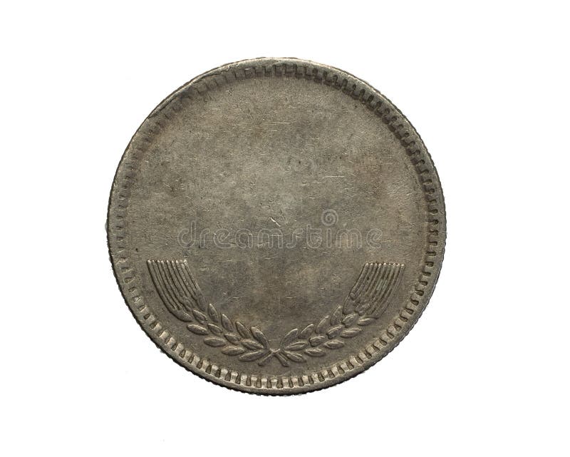 Old Empty Silver Coin on White Isolated Background Stock Photo - Image ...