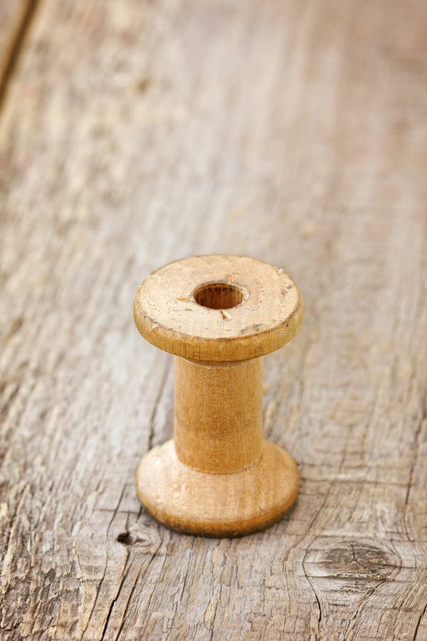 Antique Empty Thread Spool Isolated Stock Photo - Image of spool ...