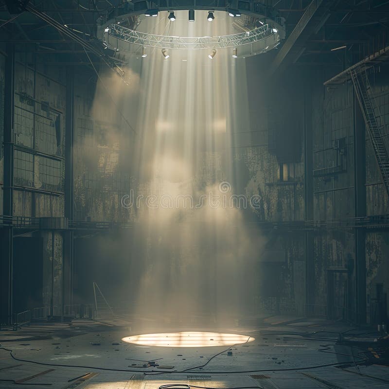 Photo of an Old Empty Stage Illuminated with Spotlights Generated by ...