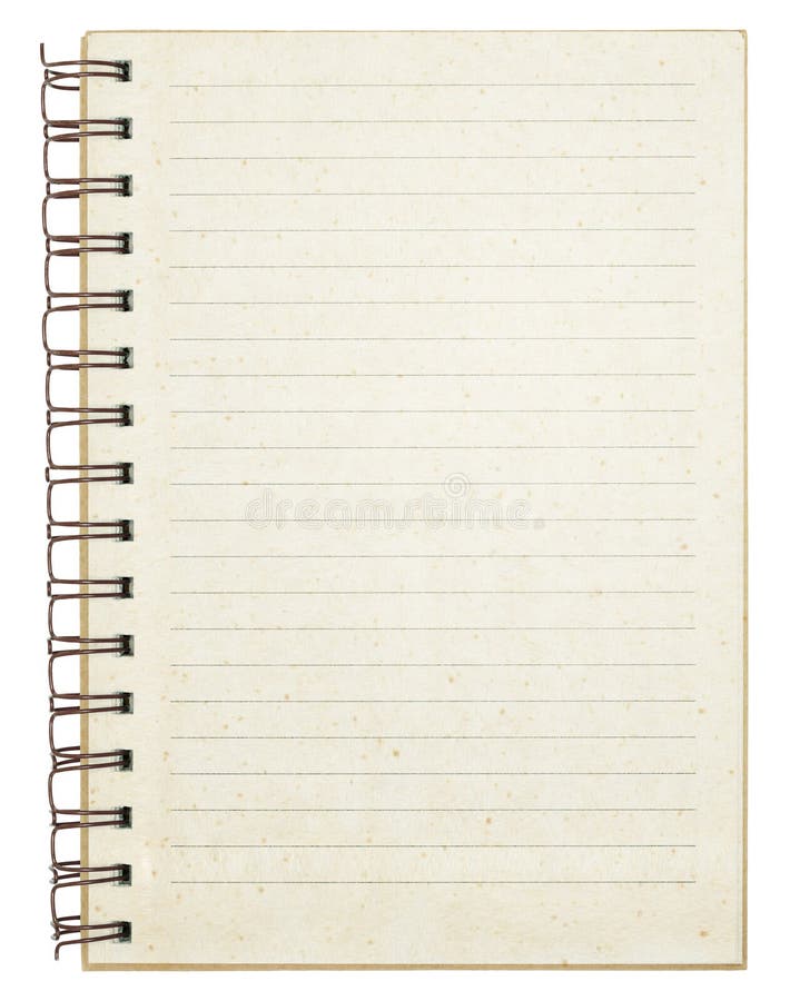 Vintage Old Page from a Notebook with Clip Stock Image - Image of ...