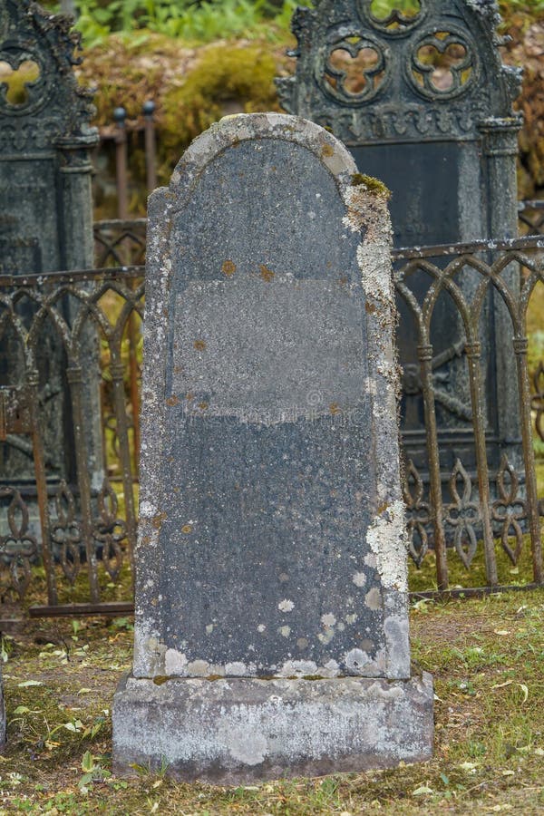 Old Empty Stone Cross in Ancient Cemetery Stock Photo - Image of ...