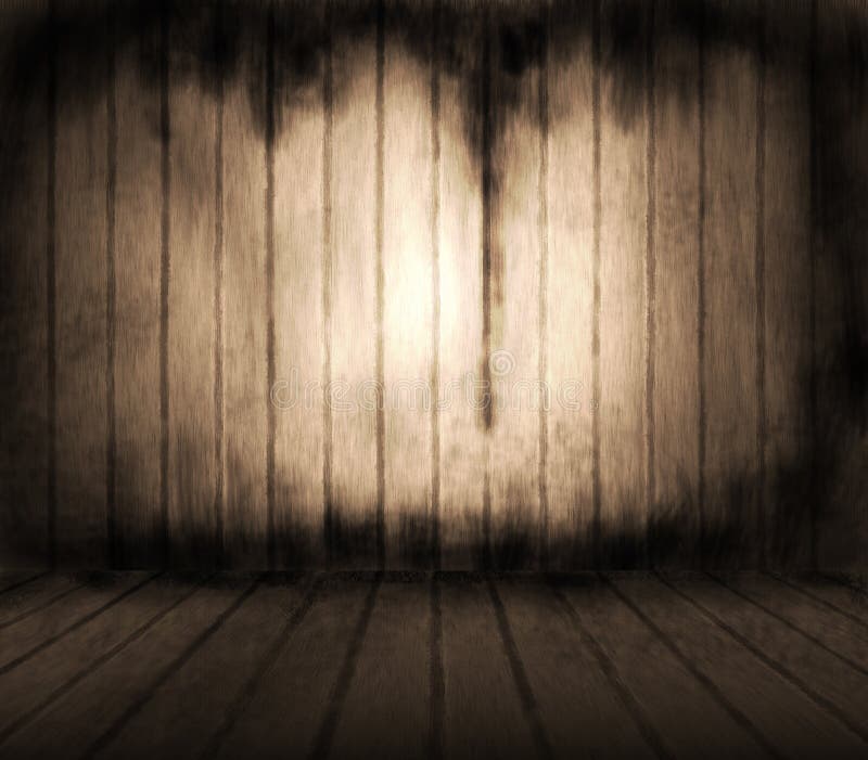 Old empty wooden interior stock illustration. Illustration of rough ...