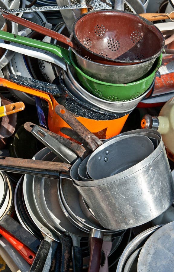 Old aluminum cookware stock photo. Image of container - 44201064